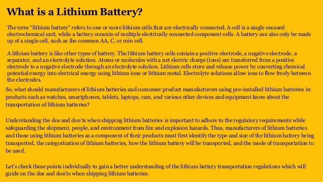 The Dos and Don’ts of Shipping Lithium Batteries | PPTX