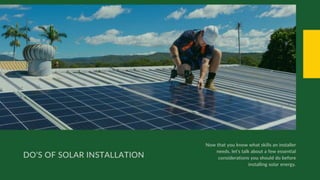 The dos and don’ts of solar installation | PPTX
