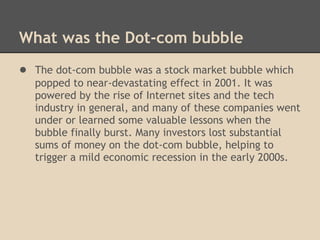 The dot com bubble in california | PPT