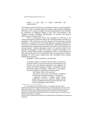 The draft world bank operational policy on indigenous peoples | PDF