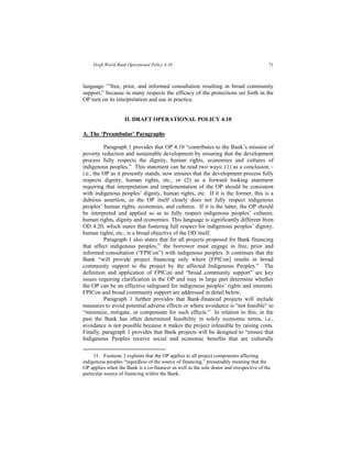 The draft world bank operational policy on indigenous peoples | PDF