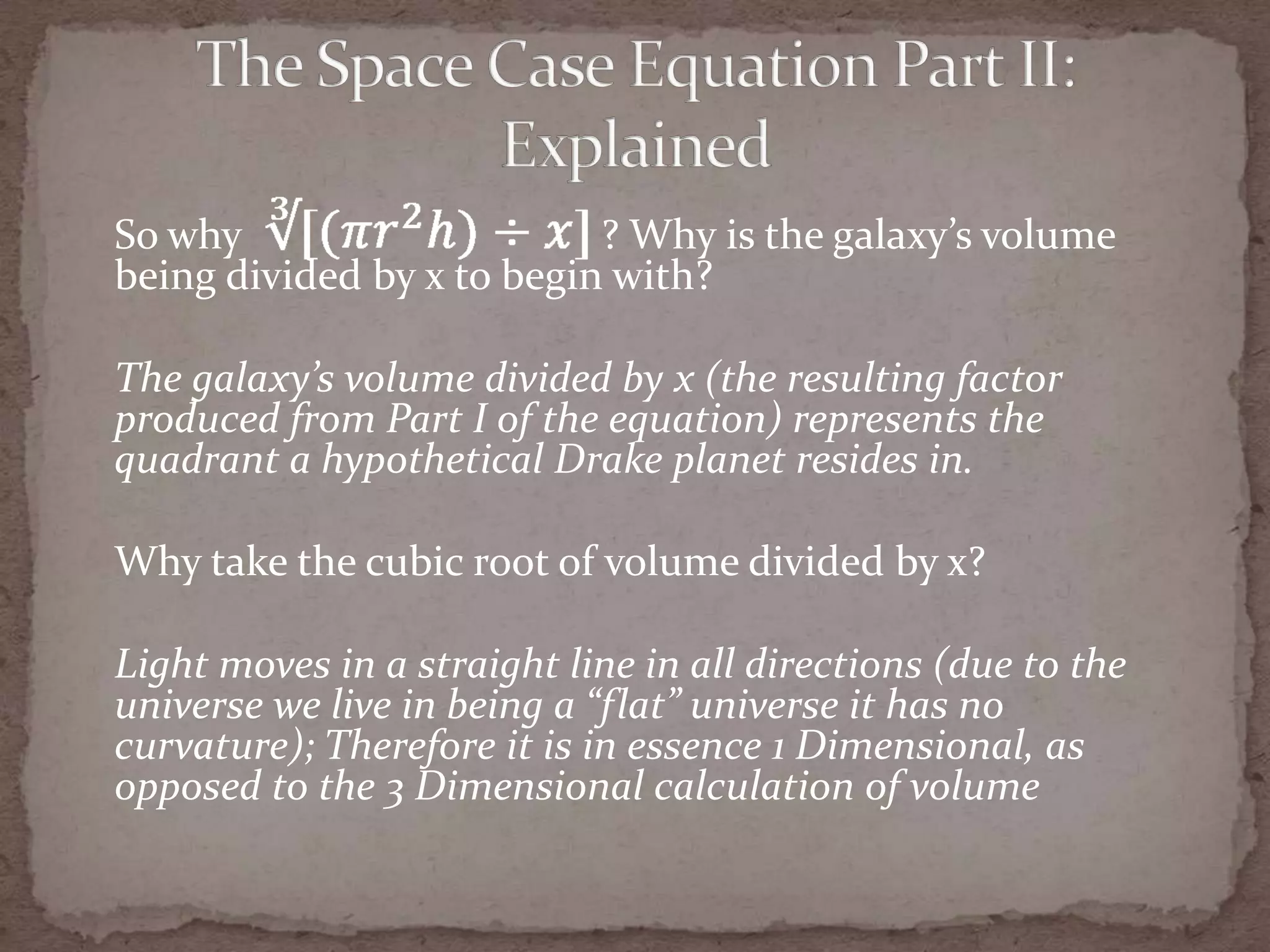 The Space Case (Drake) Equation | PPTX