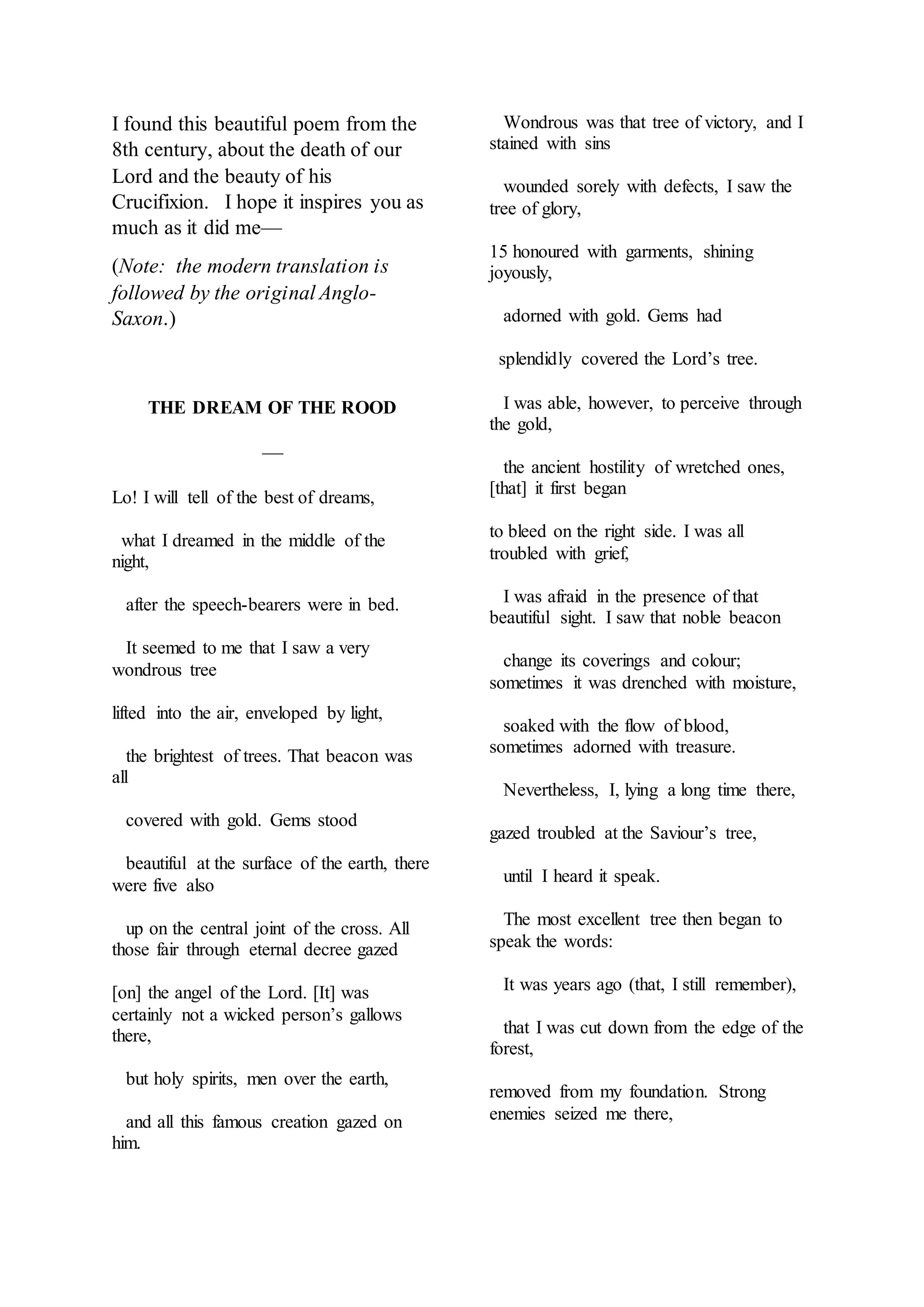 The dream of the rood | DOCX