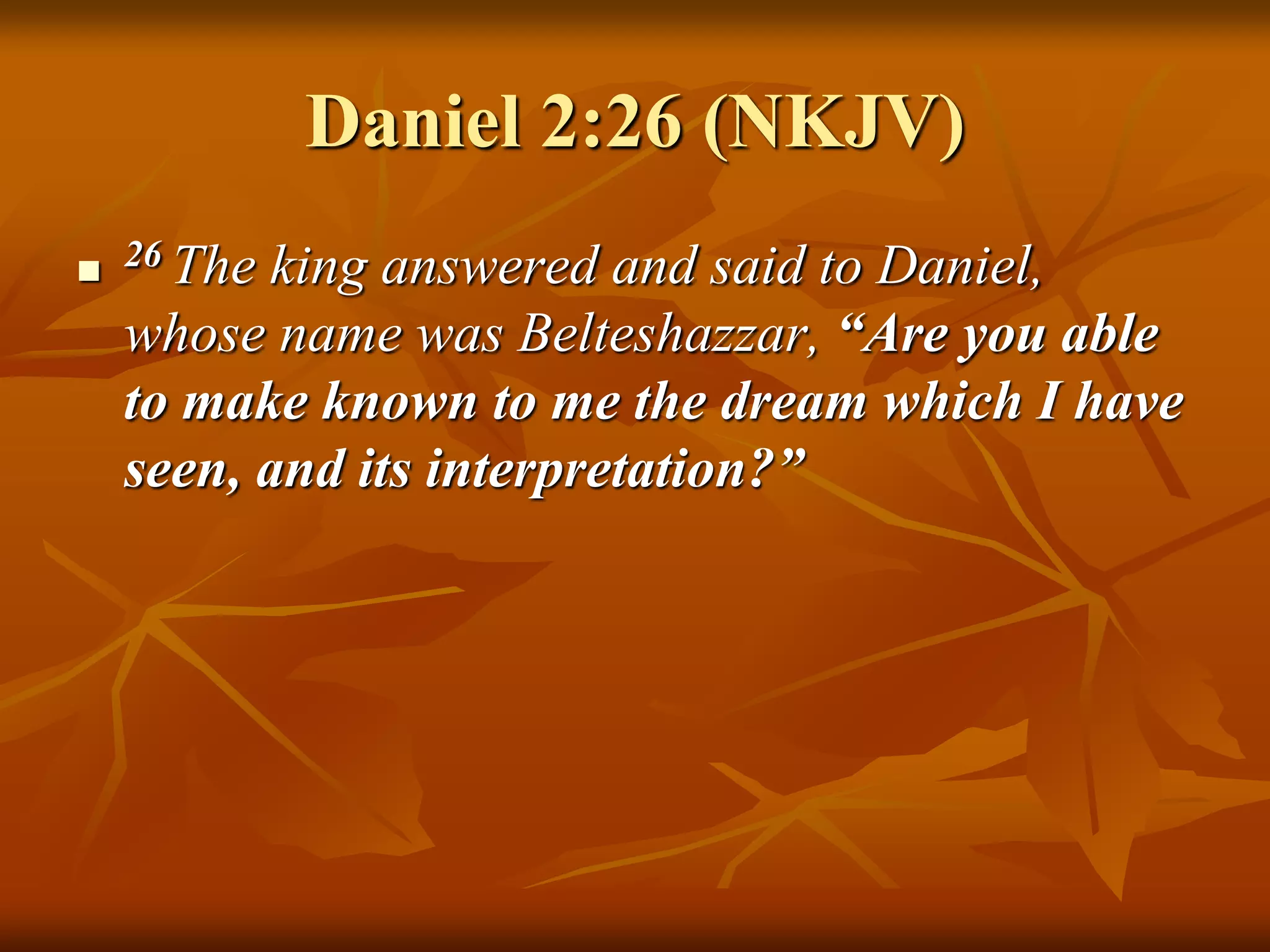 The dreams of king nebuchadnezzar | PPTX