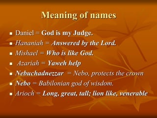 The dreams of king nebuchadnezzar | PPTX