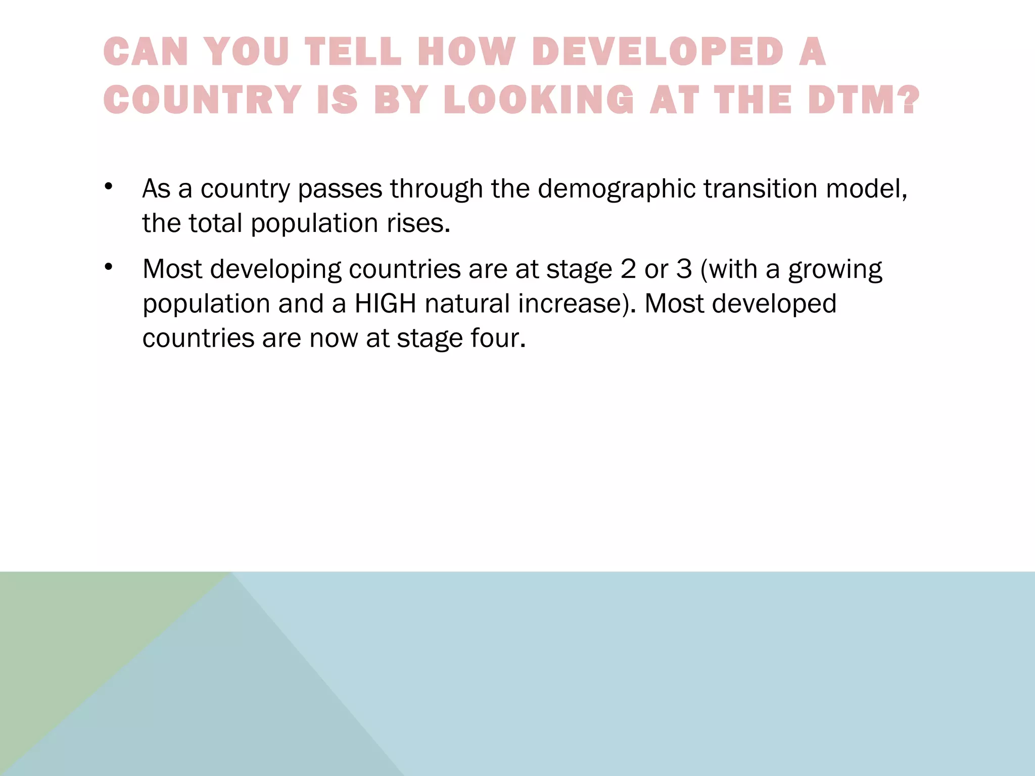 The Demographic Transition Model | PPT