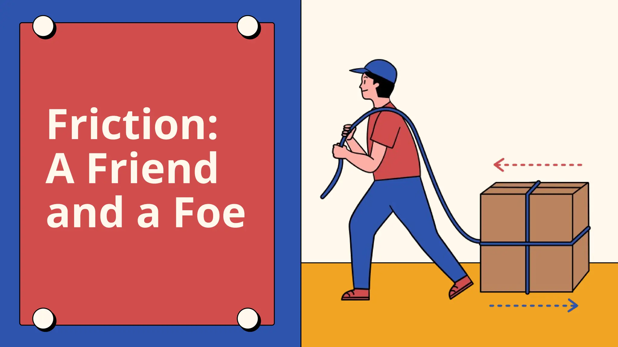 The Dual Nature of Friction Education Presentation in Blue Red Simple ...