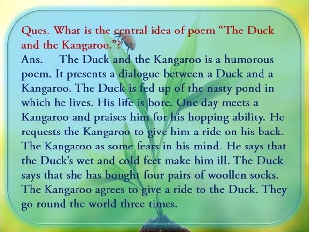 The duck and the kangaroo | PPT