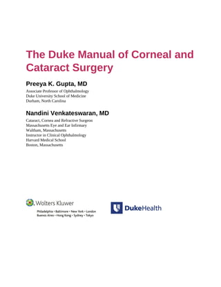 Manual of Corneal and Cataract Surgery.. | PDF