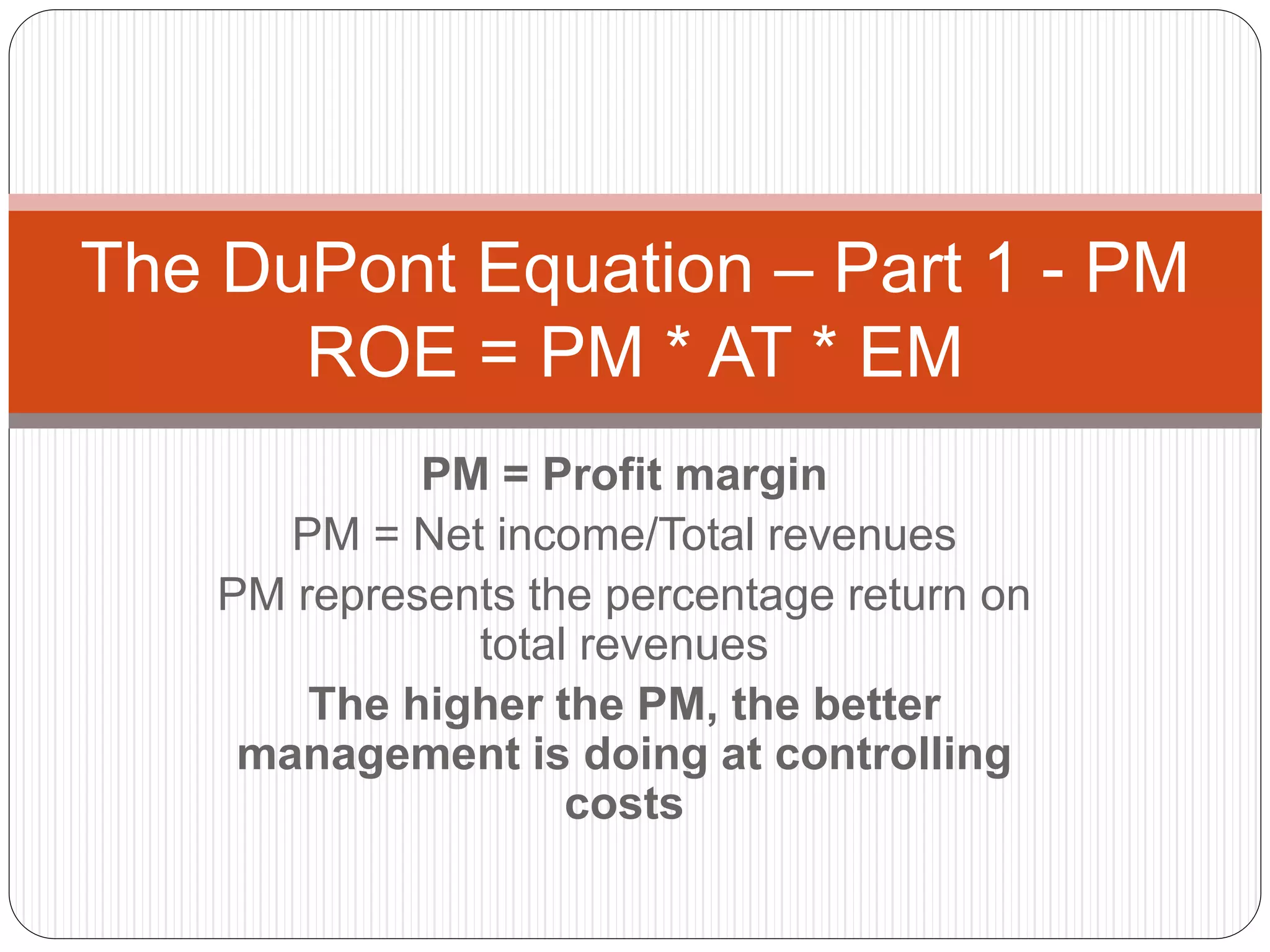 The DuPont equation | PPTX