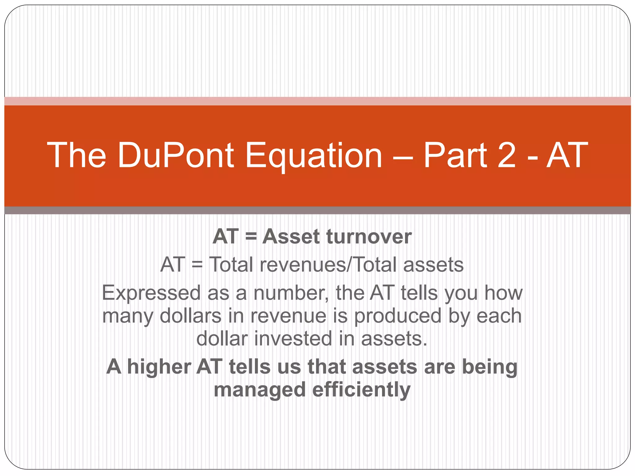The DuPont equation | PPTX