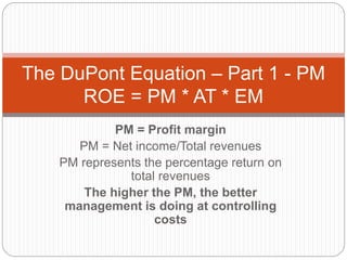 The DuPont equation | PPTX