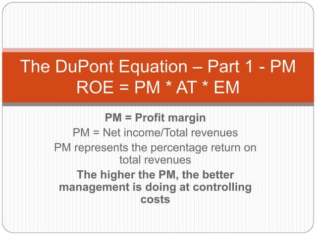 The DuPont equation | PPTX