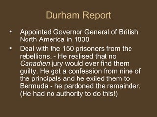 The Durham Report | PPT | Politics