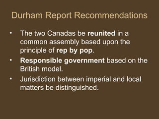 The Durham Report | PPT | Politics