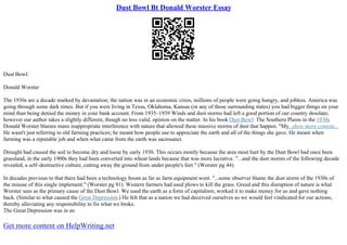 The Dust Bowl Summary | PDF
