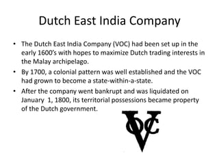 The Dutch East Indies | PPTX