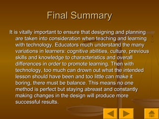 The dynamic instructional design model | PPT | Educational Assessment ...