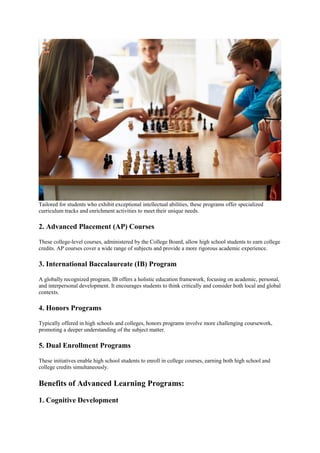 The Dynamics and Impact of Advanced Learning Programs | PDF ...