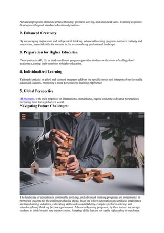 The Dynamics and Impact of Advanced Learning Programs | PDF ...