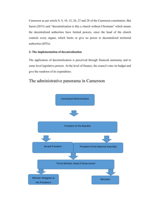 The dynamics of cameroon administrative system | PDF | Law