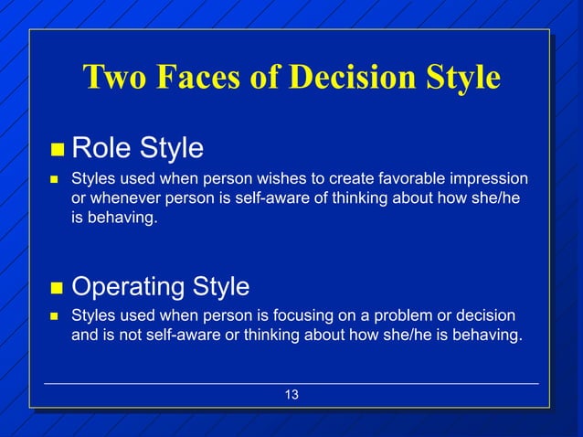 The dynamics of decision making styles | PDF