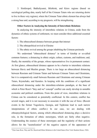 The dynamics of interethnic relations in crimea | PDF