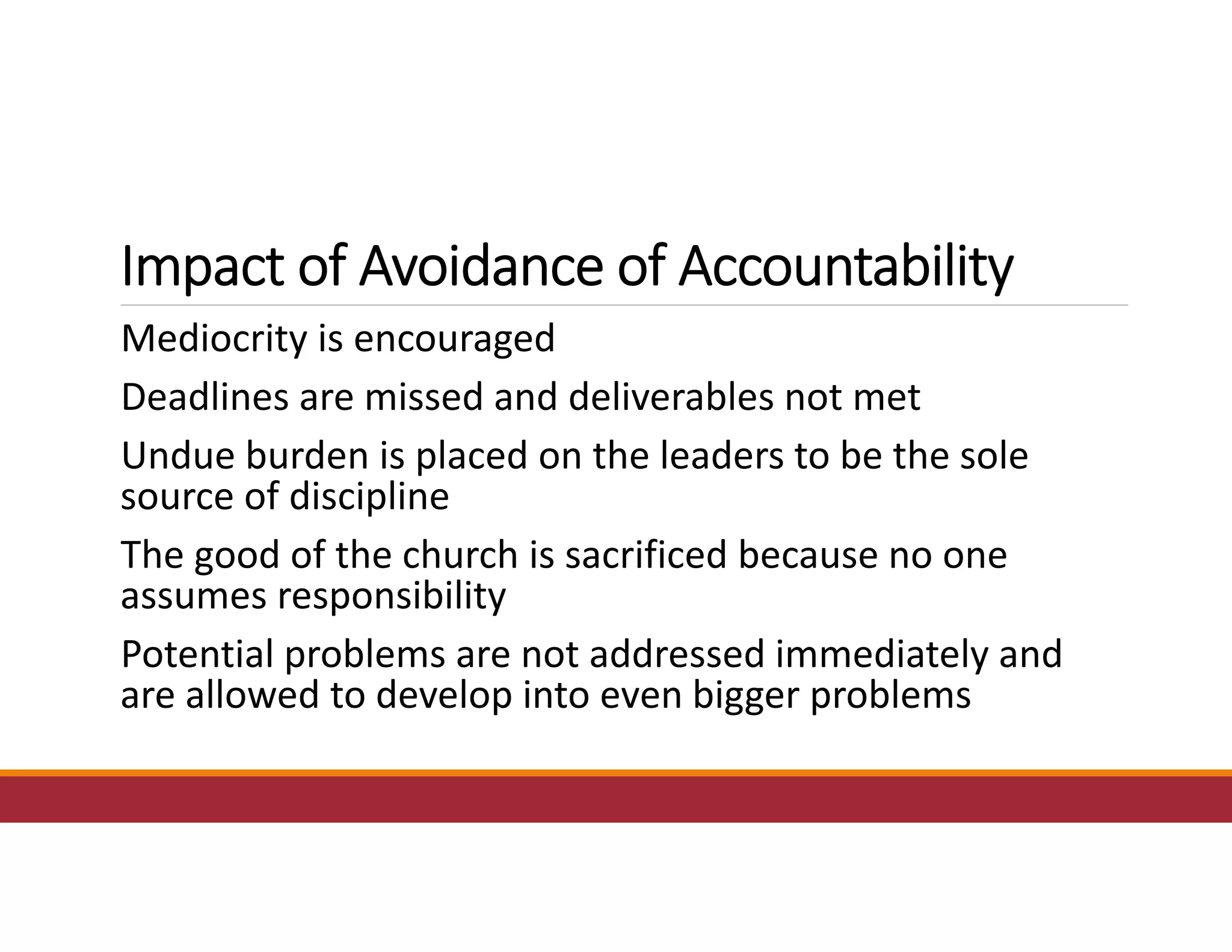 The dysfunctional church avoidance of accountability | PDF