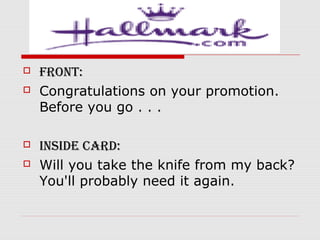 The dysfunctional section of a hallmark store | PPT