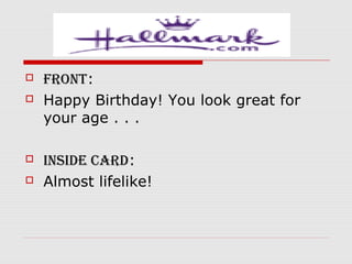 The dysfunctional section of a hallmark store | PPT