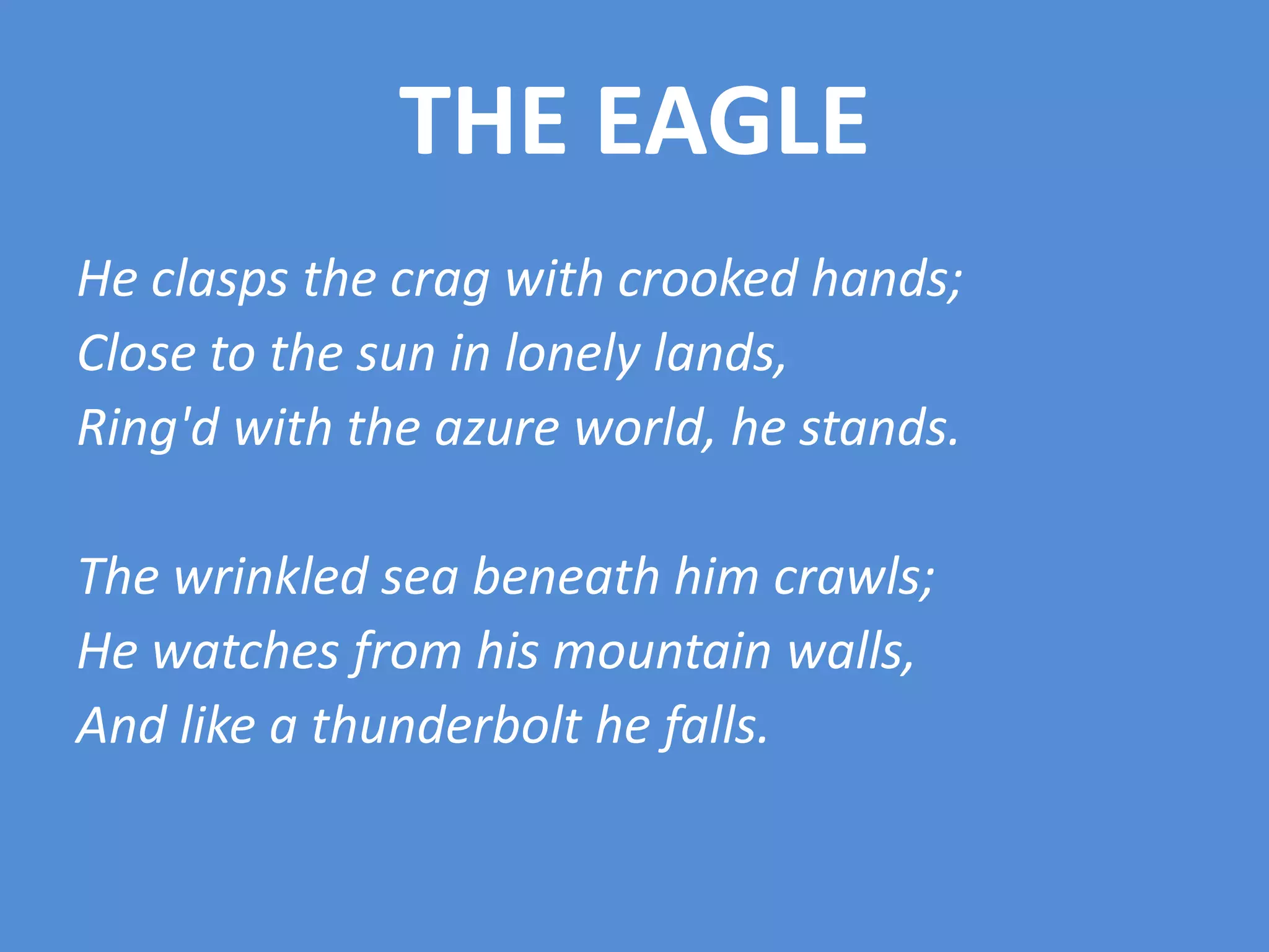 The Eagle and Other Poems | PPT
