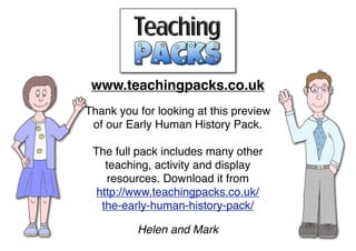 The Early Human History Pack | PPT