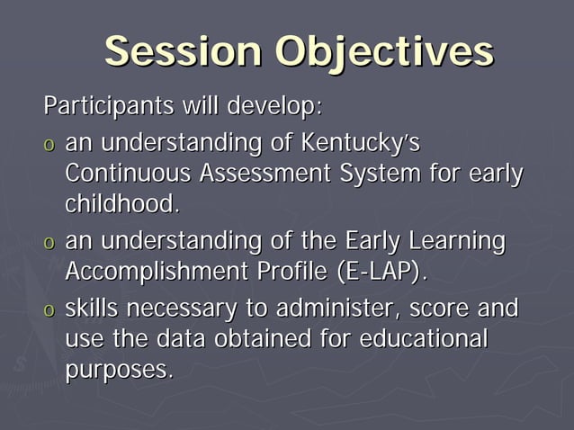 The early learning accomplishment profile (e lap) l. comley | PDF ...
