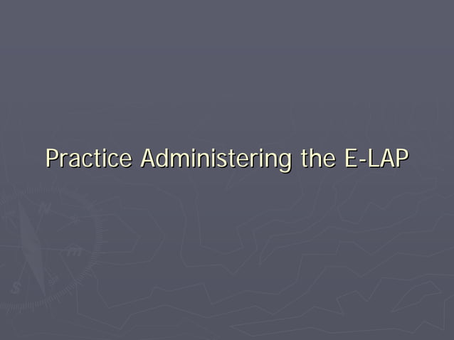 The early learning accomplishment profile (e lap) l. comley | PDF ...