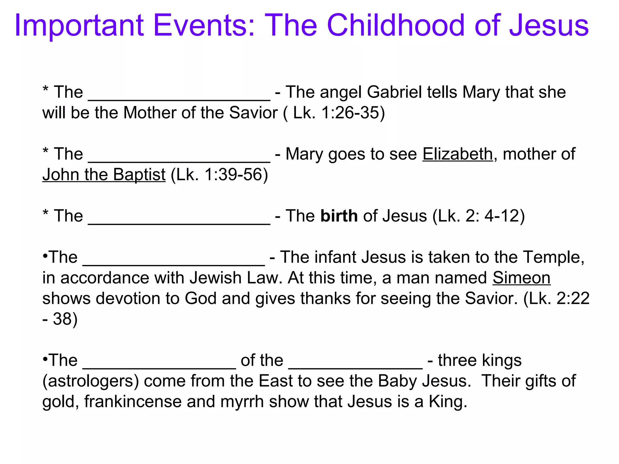 The early life and childhood of jesus | PPT