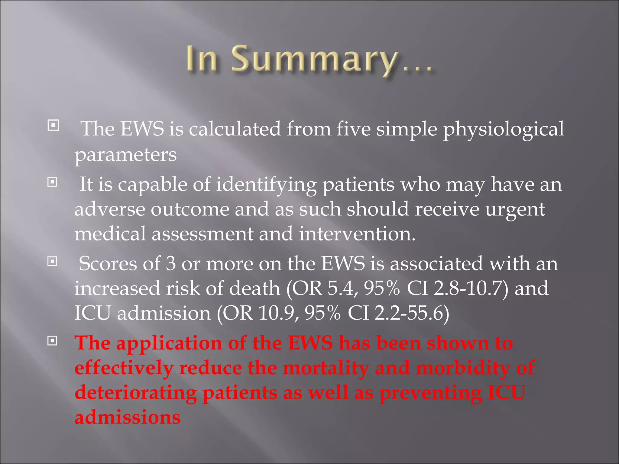 The early warning score (ews) | PPT