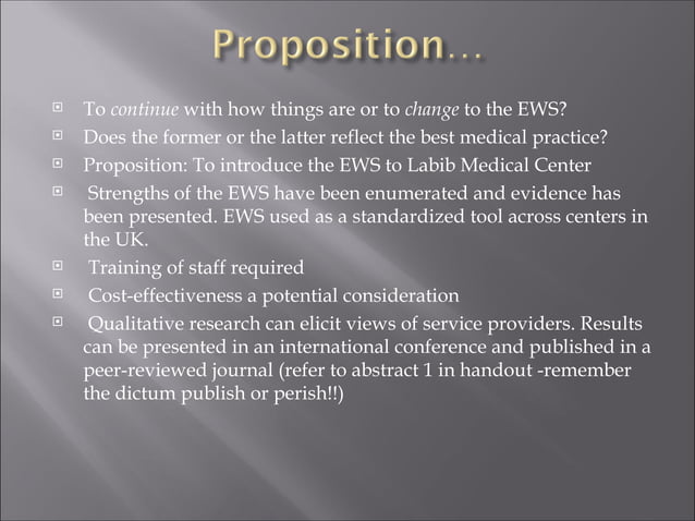 The early warning score (ews) | PPT