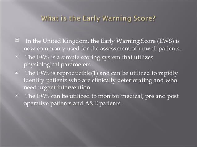 The early warning score (ews) | PPT