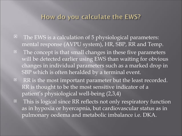 The early warning score (ews) | PPT
