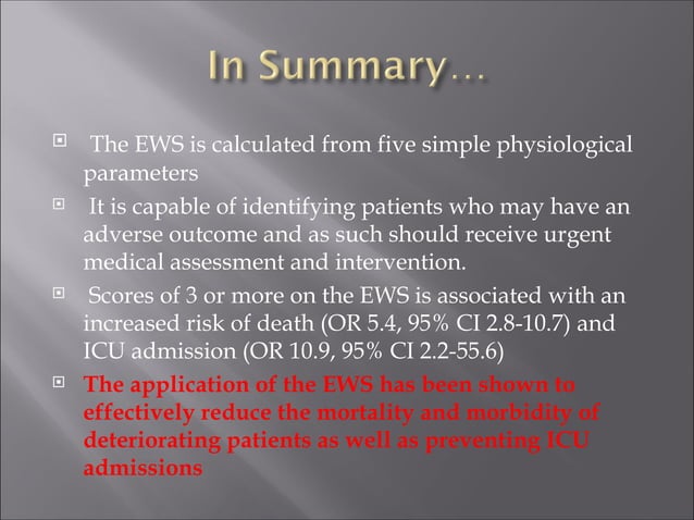 The early warning score (ews) | PPT