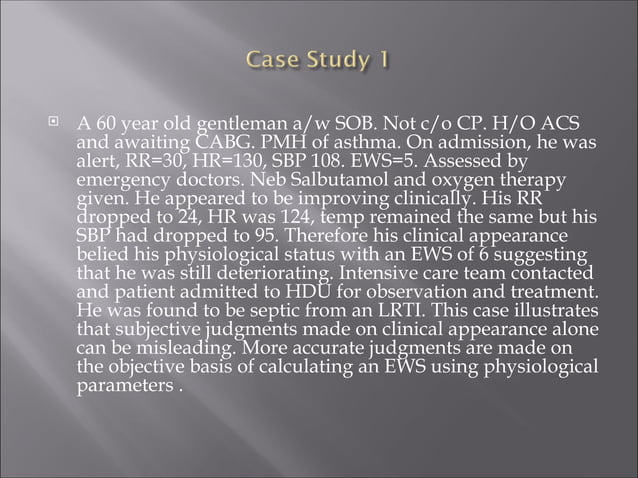 The early warning score (ews) | PPT