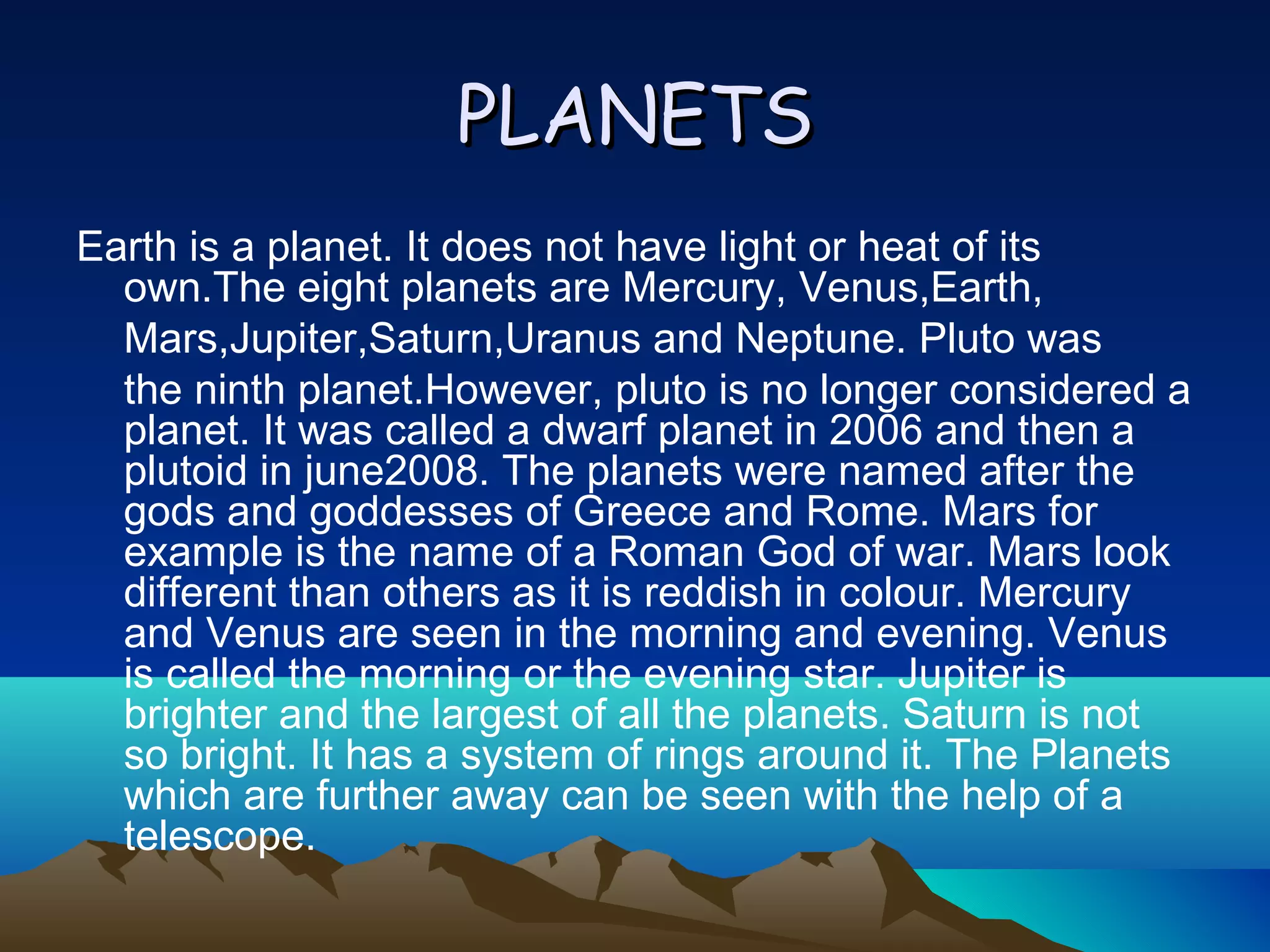 The earth and its neighbours | PPT