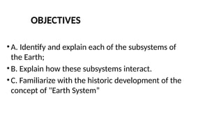 UNDERSTANDING THE EARTH and SUBSYSTEMS. | PPTX