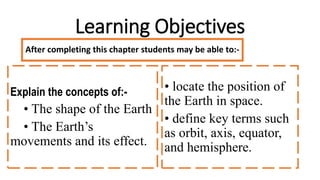 The earth in space | PPTX