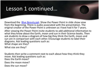 The Earth, moon and sun teaching unit | PPTX