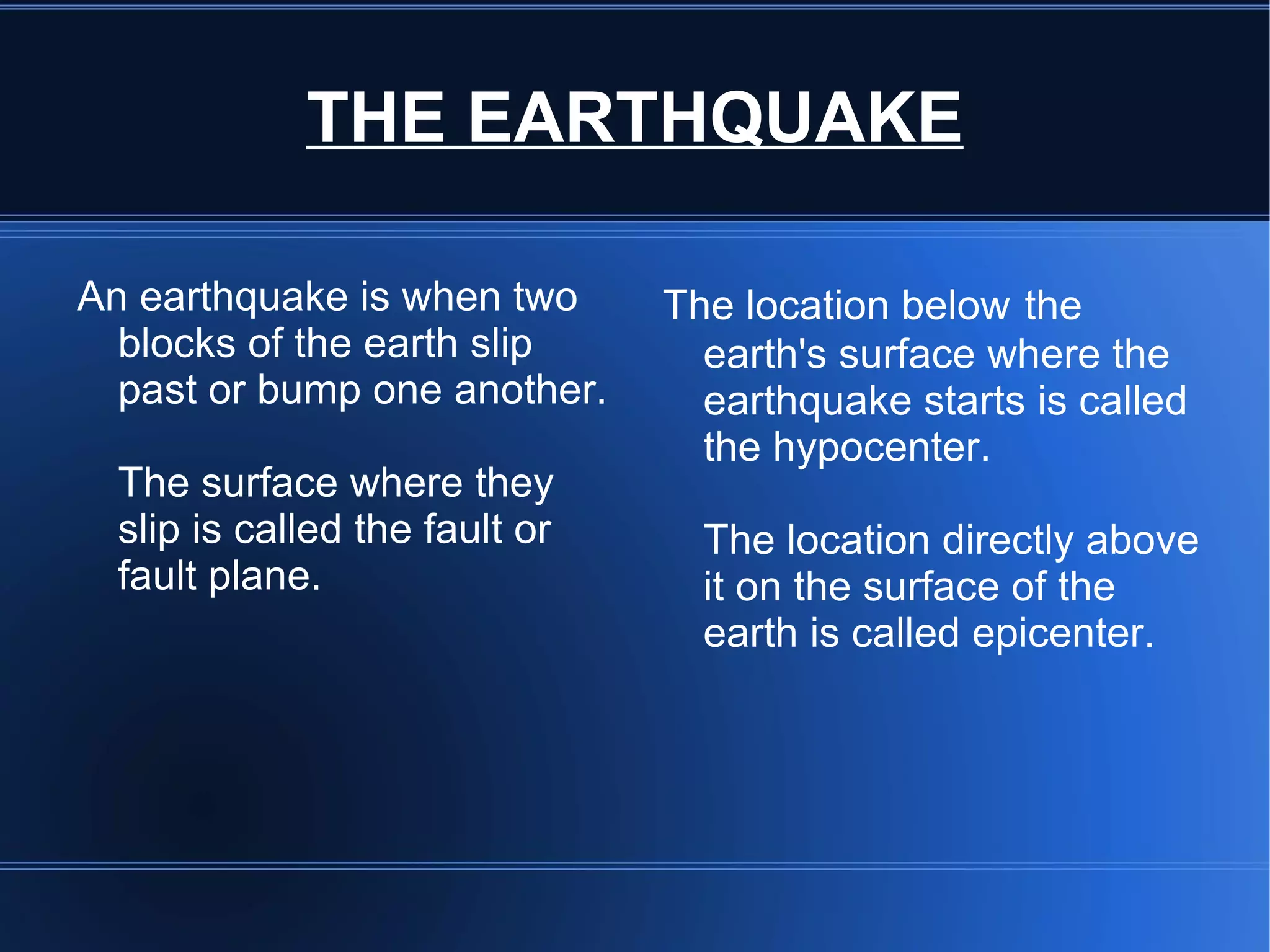 The Earthquakes | ODP