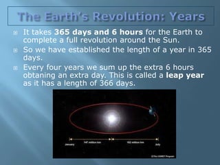 The Earth, Rotation and Revolution | PPTX