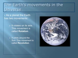 The Earth, Rotation and Revolution | PPTX