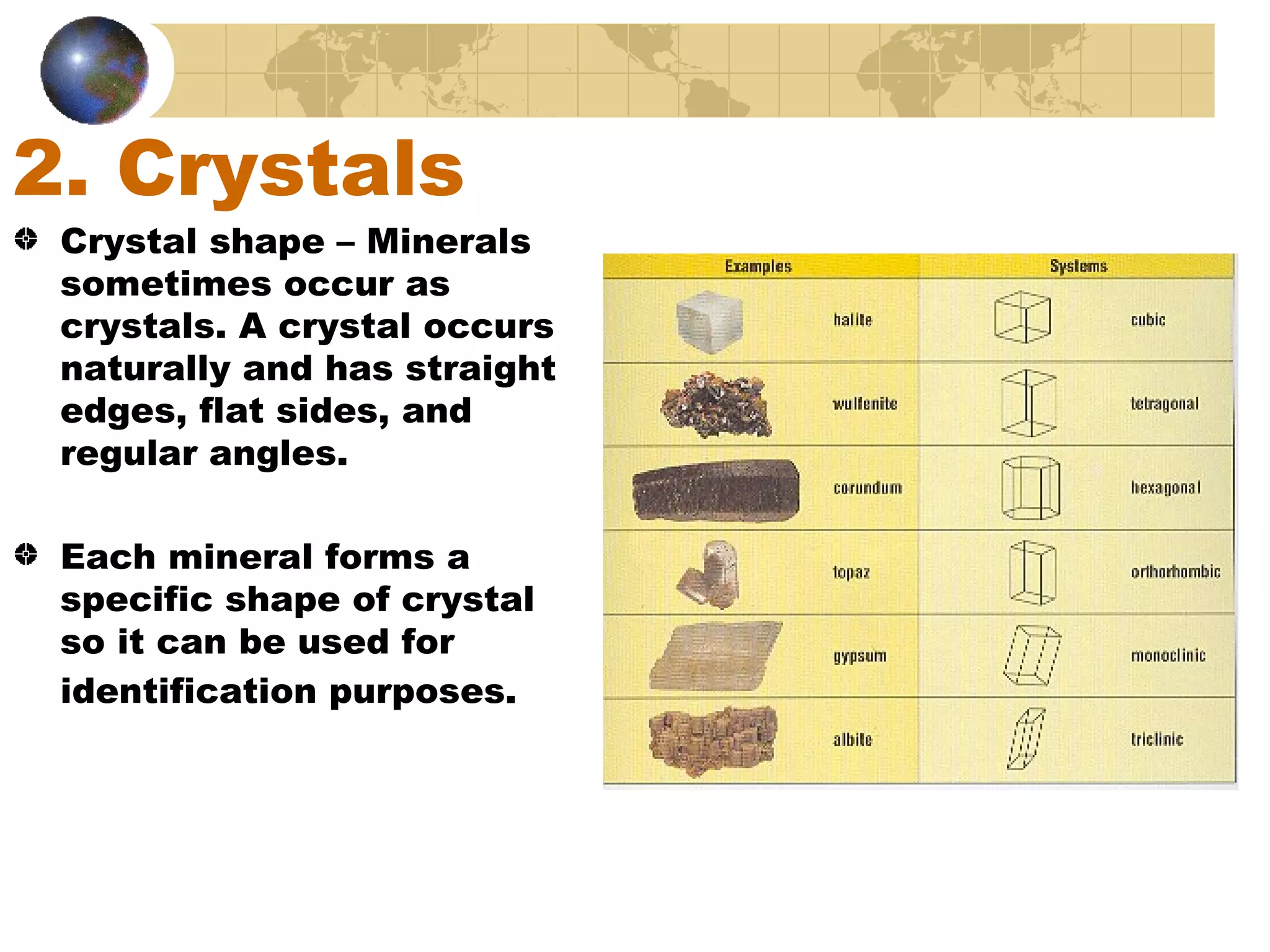 The Earths Crust #2 Mineral Identification | PPT | Geology | Science