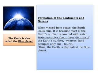 The earth surface ppt | PPT